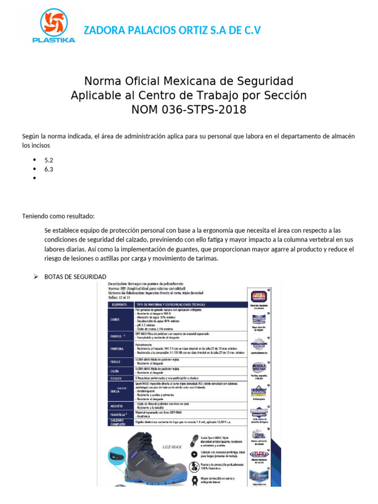 Entregables NOM 036 | PDF