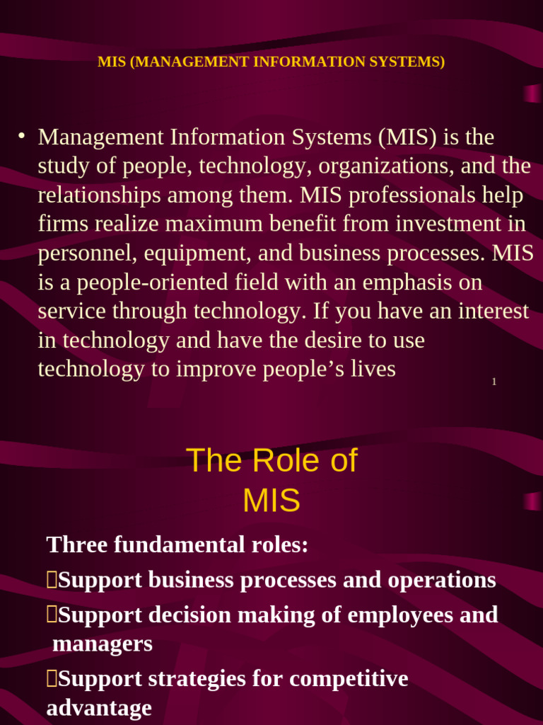 MIS | PDF | Management Information System | Business