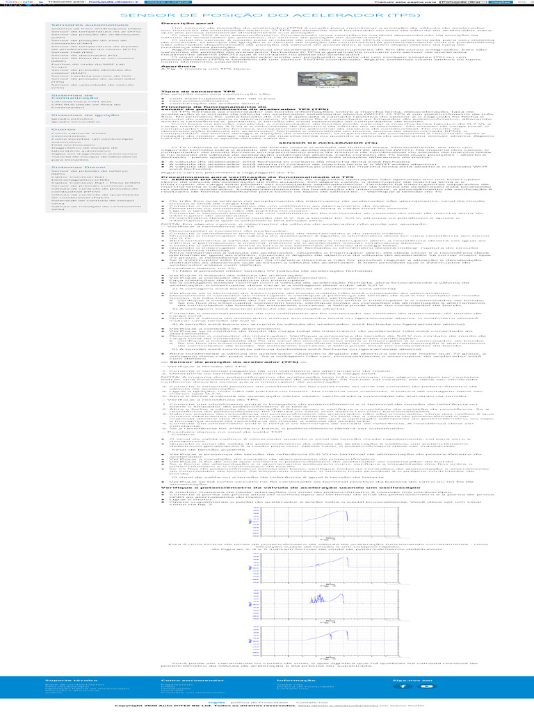 Sensor de Posição do Acelerador (TPS) | PDF | Motores | Válvula