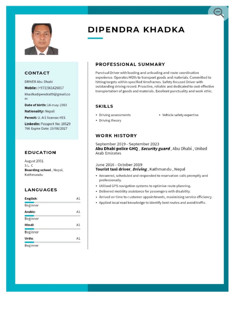 Dipendra Khadka CV Driver -1 | PDF