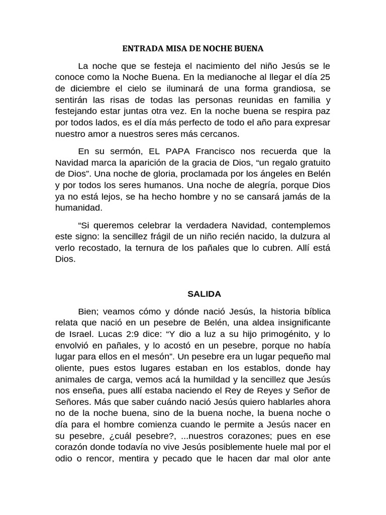 Reflexiones sobre la Noche Buena | PDF | Nochebuena | Navidad