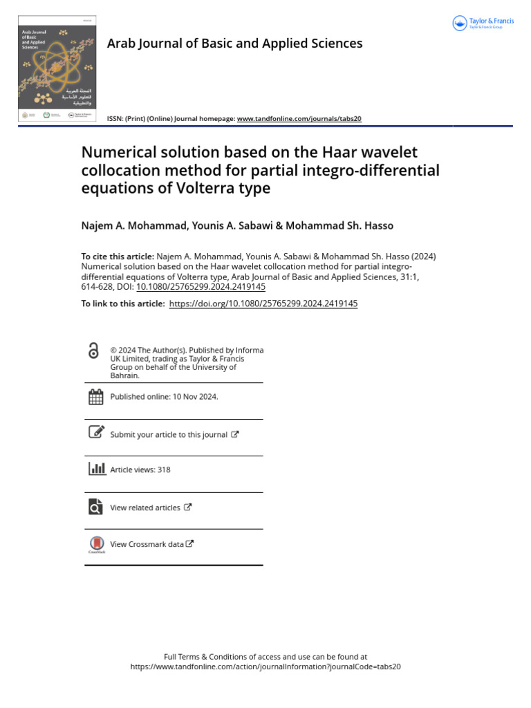 Numerical Solution Based On The Haar Wavelet Collocation Method For 4796