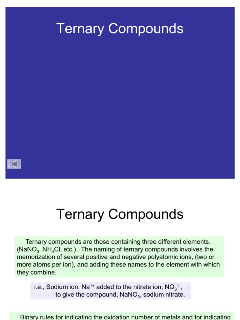 Ternary Compounds | Chemical Compounds | Ion