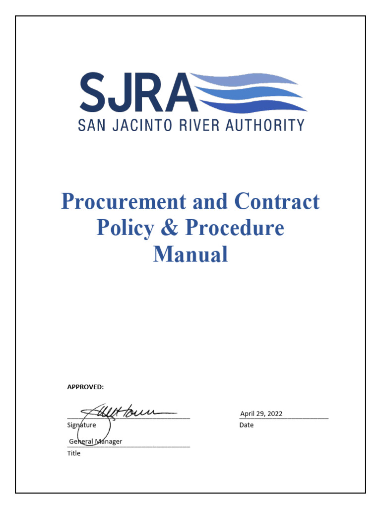 Procurement and Contract Policy and Procedure Manual | PDF | Receipt ...