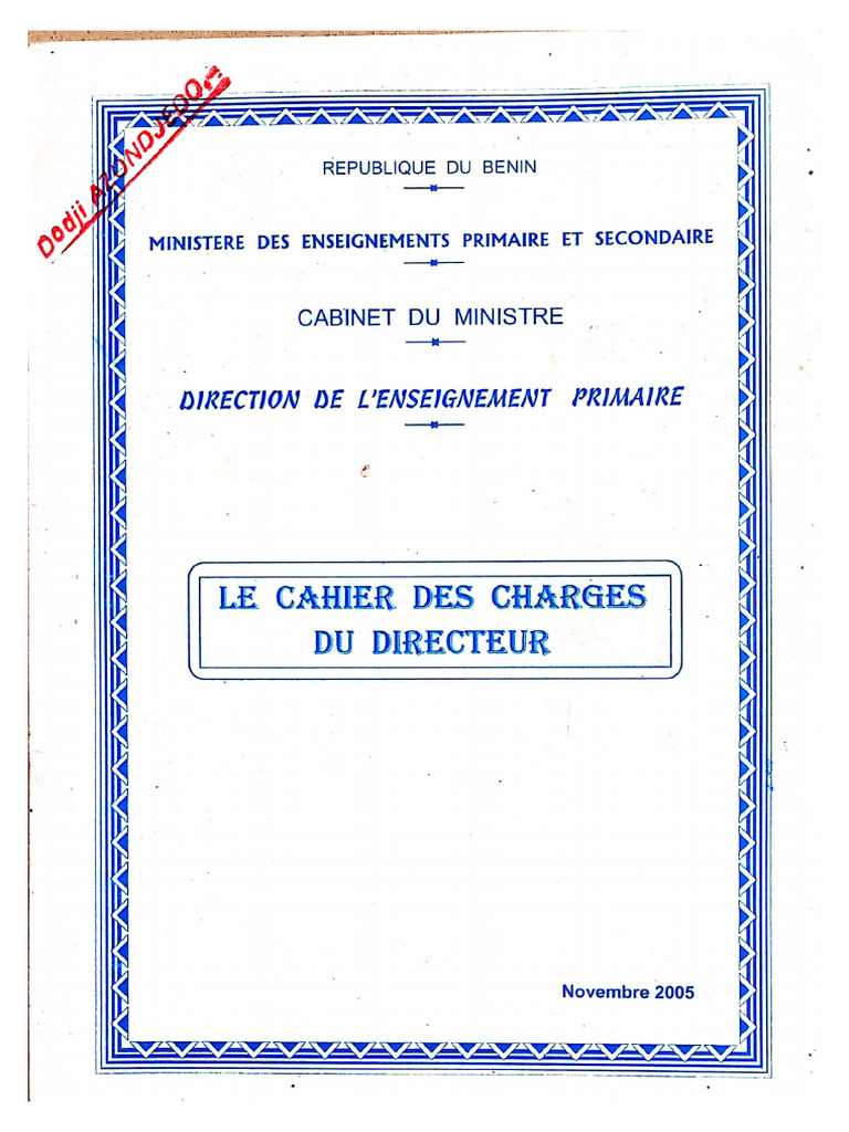 Les Charges Du Directeur | PDF