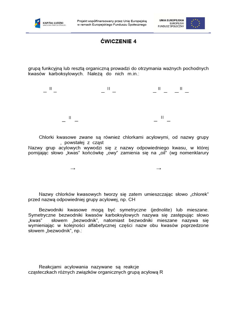 CW 4-Pochodne Kwasow Acylowanie | PDF