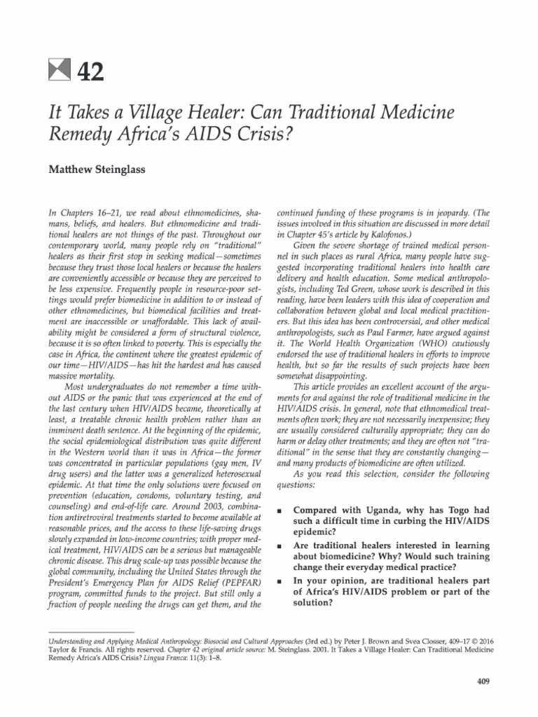 Chapter 42 - It Takes A Village Healer - Can Traditional Medicine ...