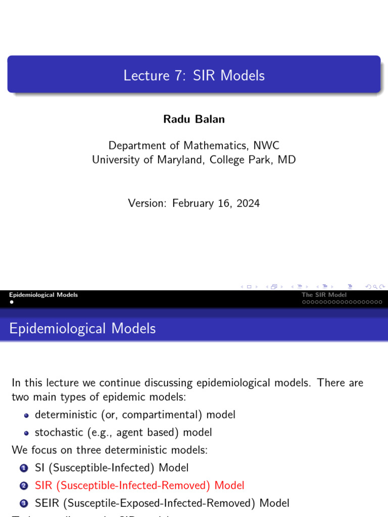 SIR MODEL | PDF | Mathematical Objects | Mathematics