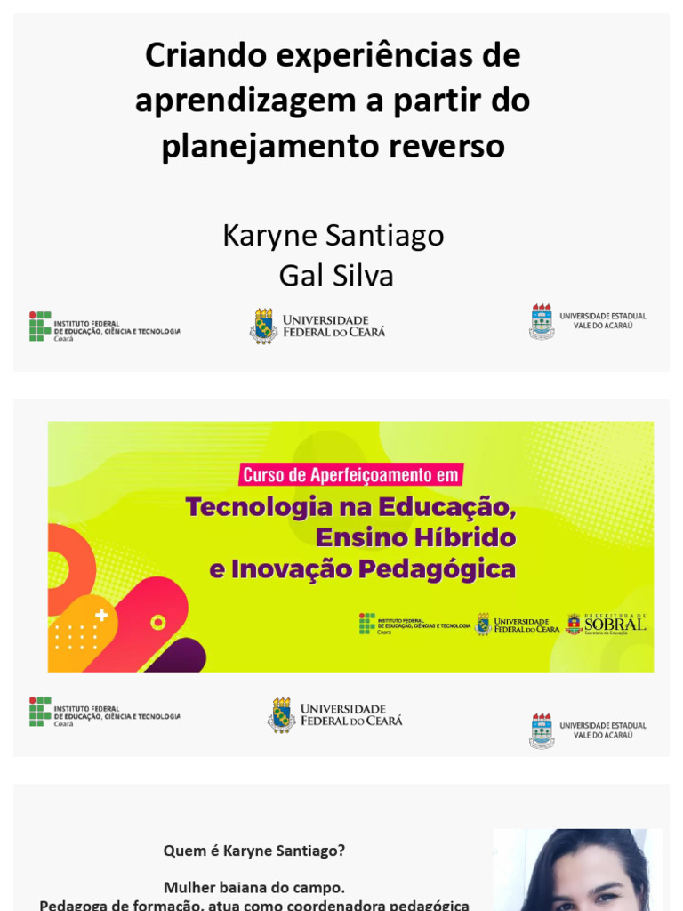 Palestra - Planejamento Reverso - Sobral - Karyne e Gal | PDF ...