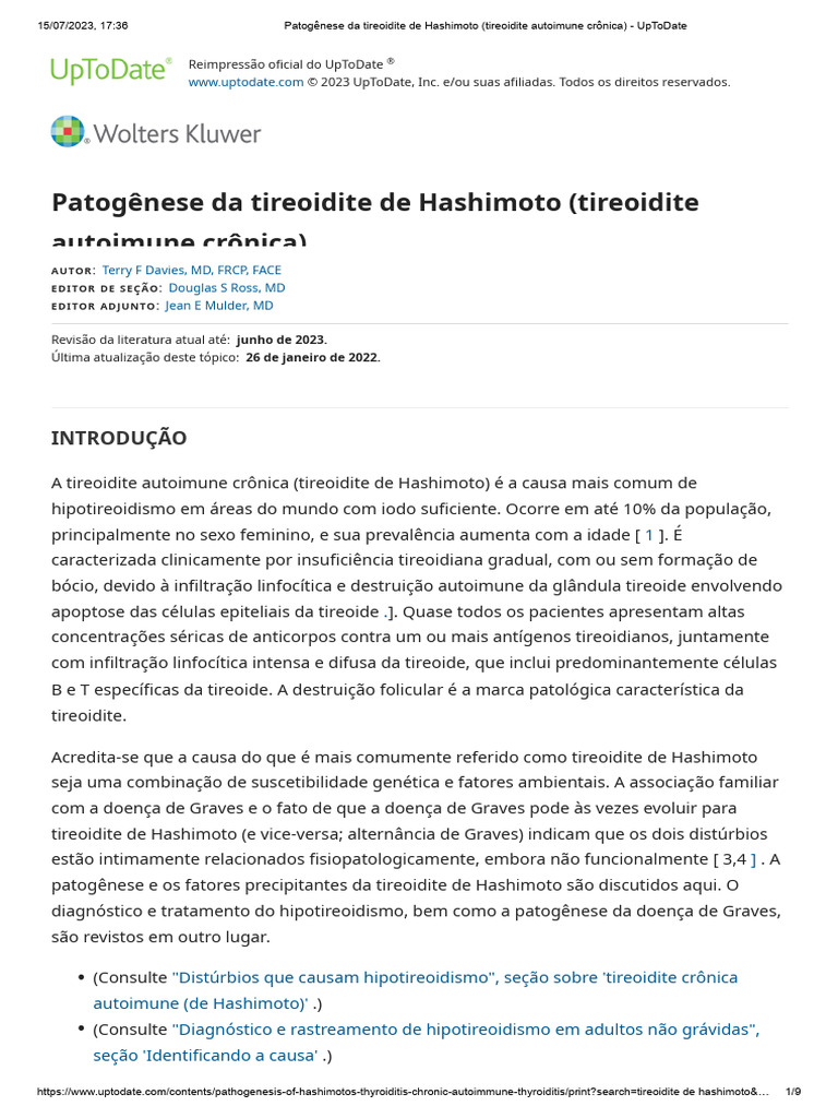 (B) Patogênese da tireoidite de Hashimoto (tireoidite autoimune crônica ...