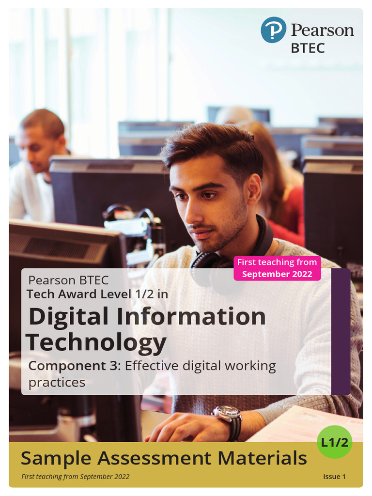 BTEC Tech Award Digital Information Technology 2022 SAMs Component 3 PP1 | PDF | Information ...