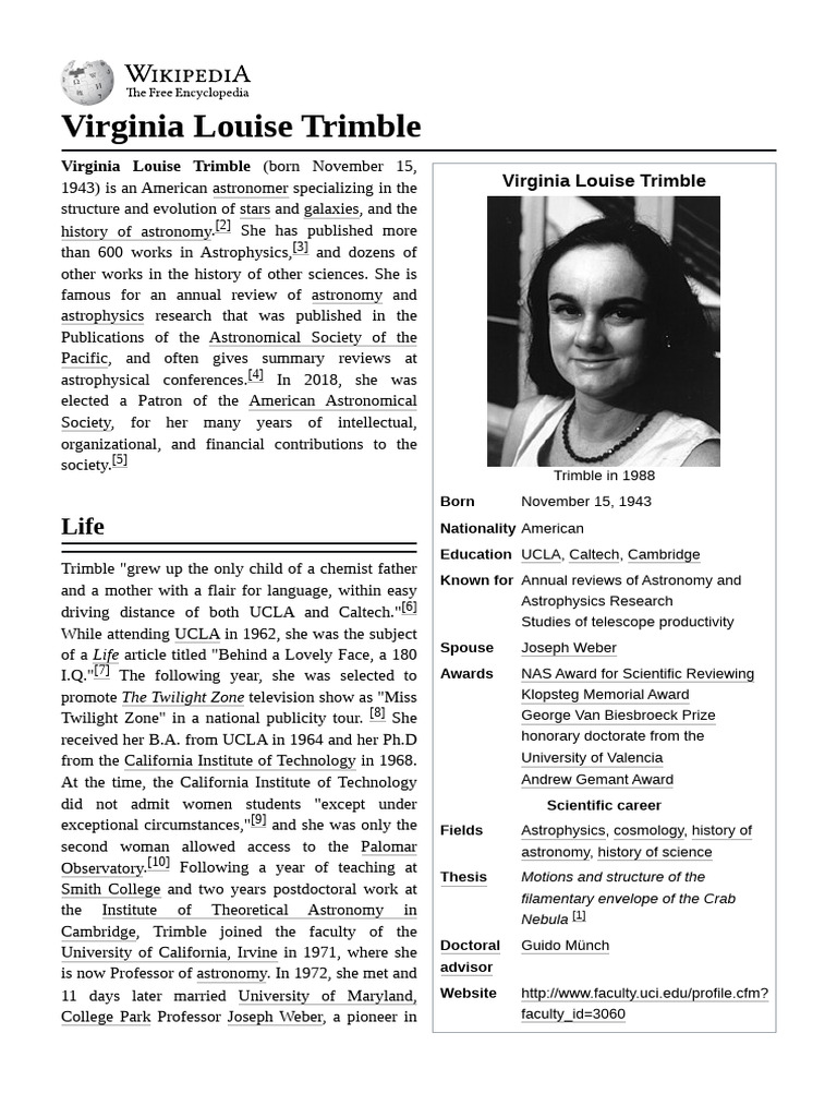 Virginia_Louise_Trimble | PDF | Physical Sciences | Astronomy