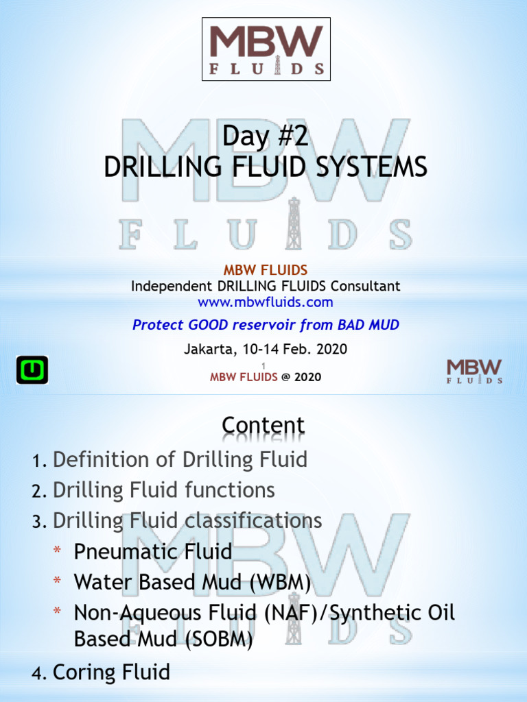 Day 2a Drilling Fluid Systems Pdf Oil Well Foam