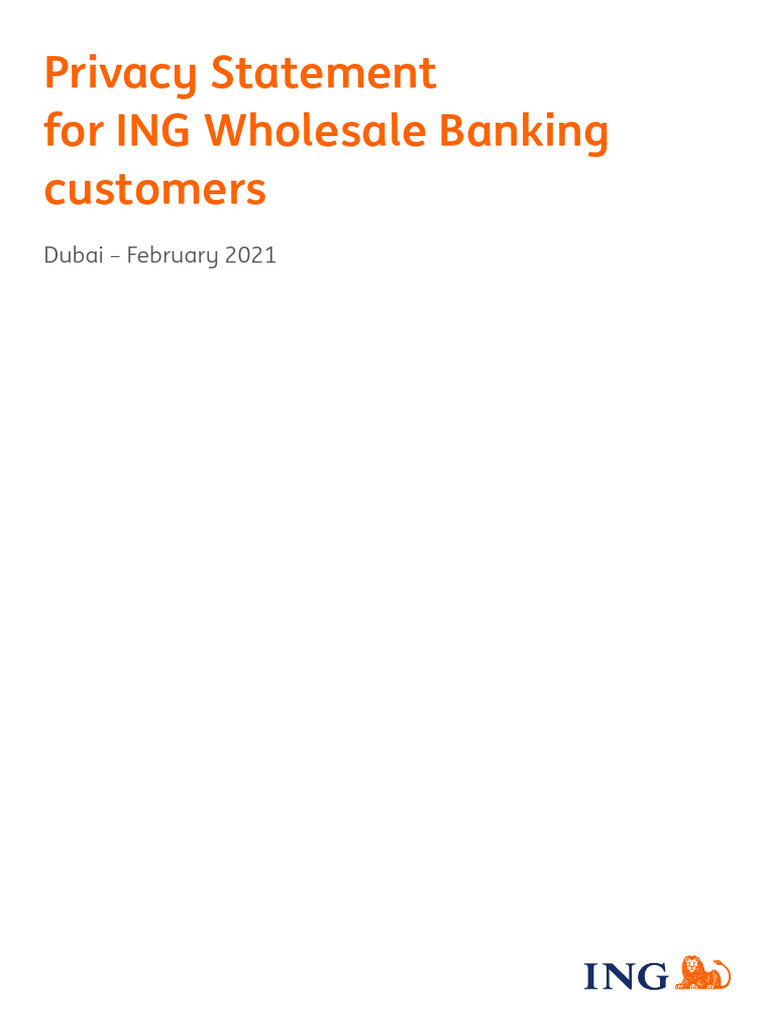 Privacy-Statement-For-Ing-Wb-Dub-Eng 2 | PDF | Ing Group | Banks