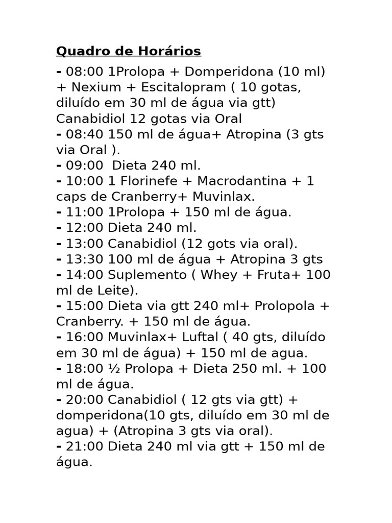 Quadro de Horarios Do Zezinho | PDF Quadro de Horarios Do Zezinho | PDF