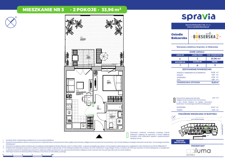 Mieszkanie NR 3 M Pokoje 33,96 2: Osiedle Bokserska | PDF