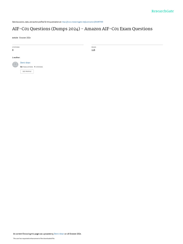 AIF-C01 | PDF | Amazon Web Services | Artificial Intelligence