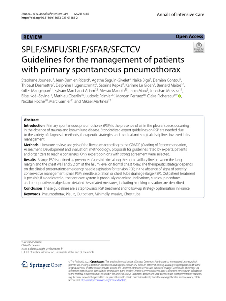 RFE Pneumothorax | PDF | Medical Specialties | Medicine