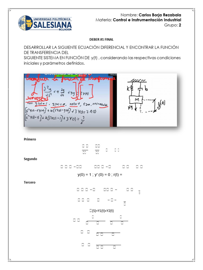 Deber Final #1 | PDF | Objetos matemáticos | Ecuaciones