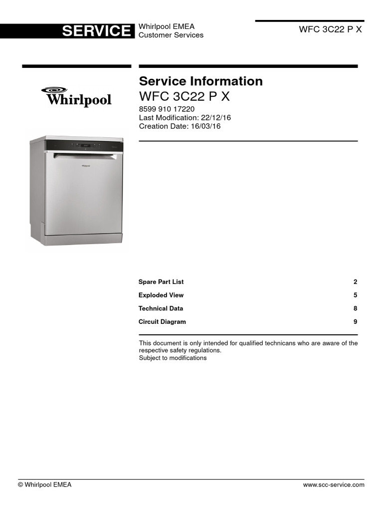 Whirlpool WFC 3c22 P X SM | PDF | Manufactured Goods