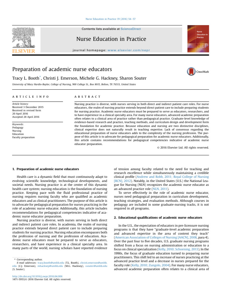 Preparation of Academic Nurse Educators | PDF | Nursing | Pedagogy