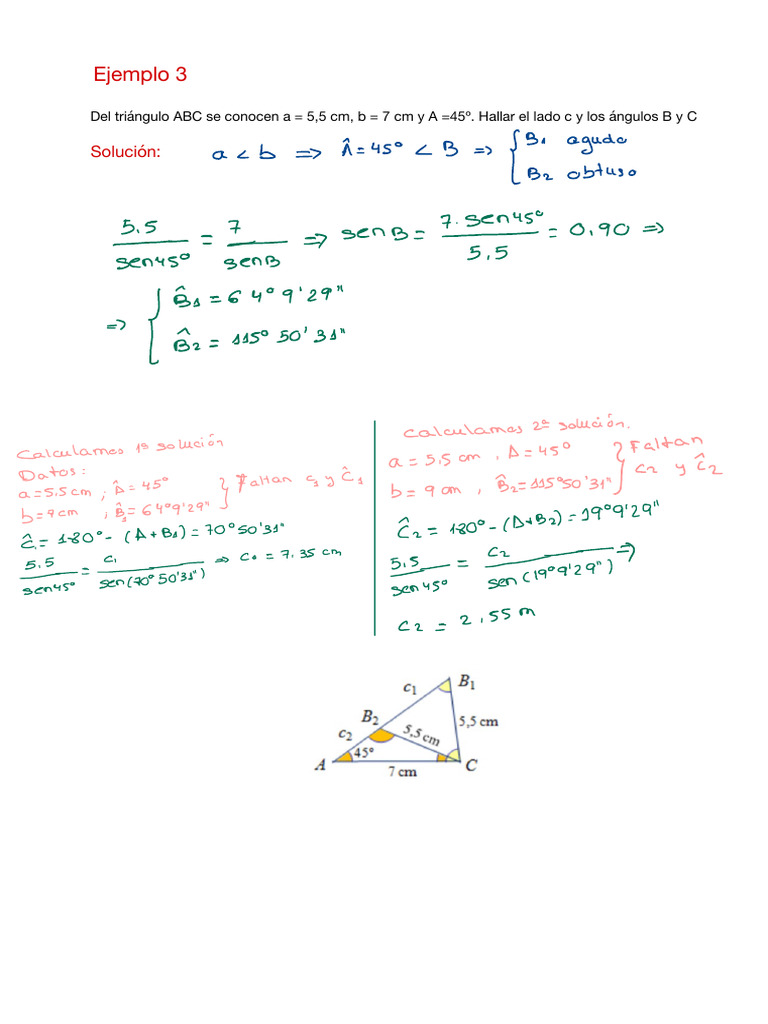 Teorema Seno 3 | PDF | Geometría Elemental | Geometría del plano euclidiano