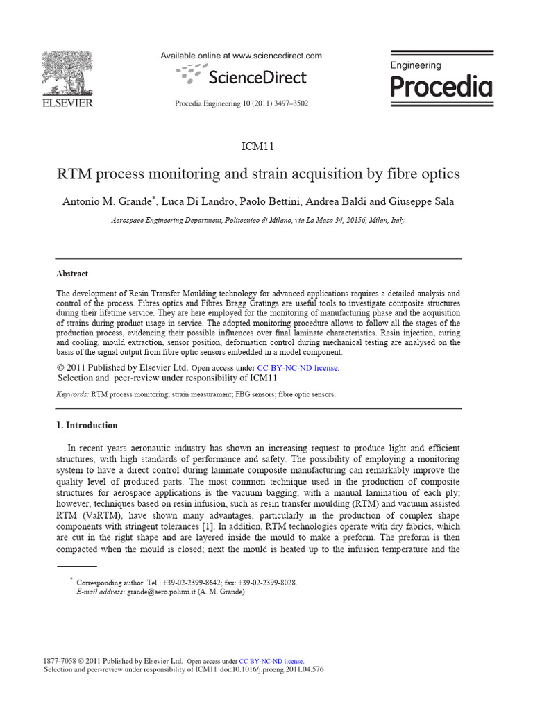 RTM Process Monitoring and Strain Acquis | PDF | Building Engineering ...