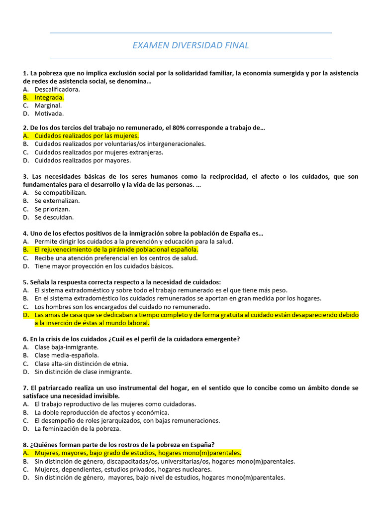 Wuolah Free EXAMEN DIVERSIDAD Gulag Free | PDF | Desigualdad social | Discriminación y ...