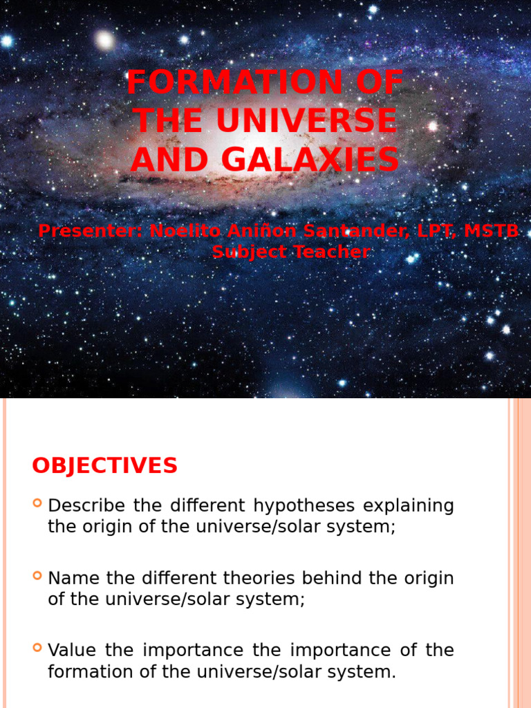 Formation of the Universe | PDF | Big Bang | Formation And Evolution Of ...