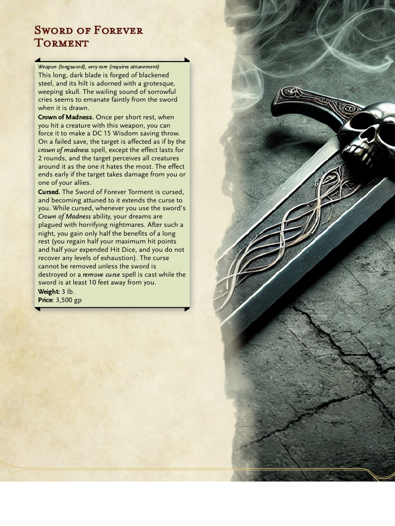 Sword of Forever Torment - The Homebrewery | PDF