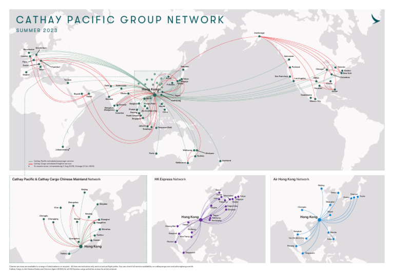 Cathay Pacific Group Summer 2023 Network Map v0524 | PDF | Civil ...