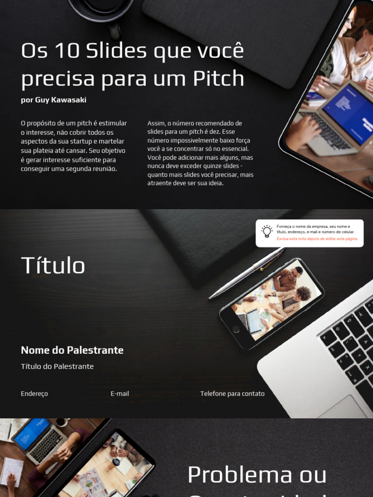10 Slides Essenciais para Pitch de Startup | PDF