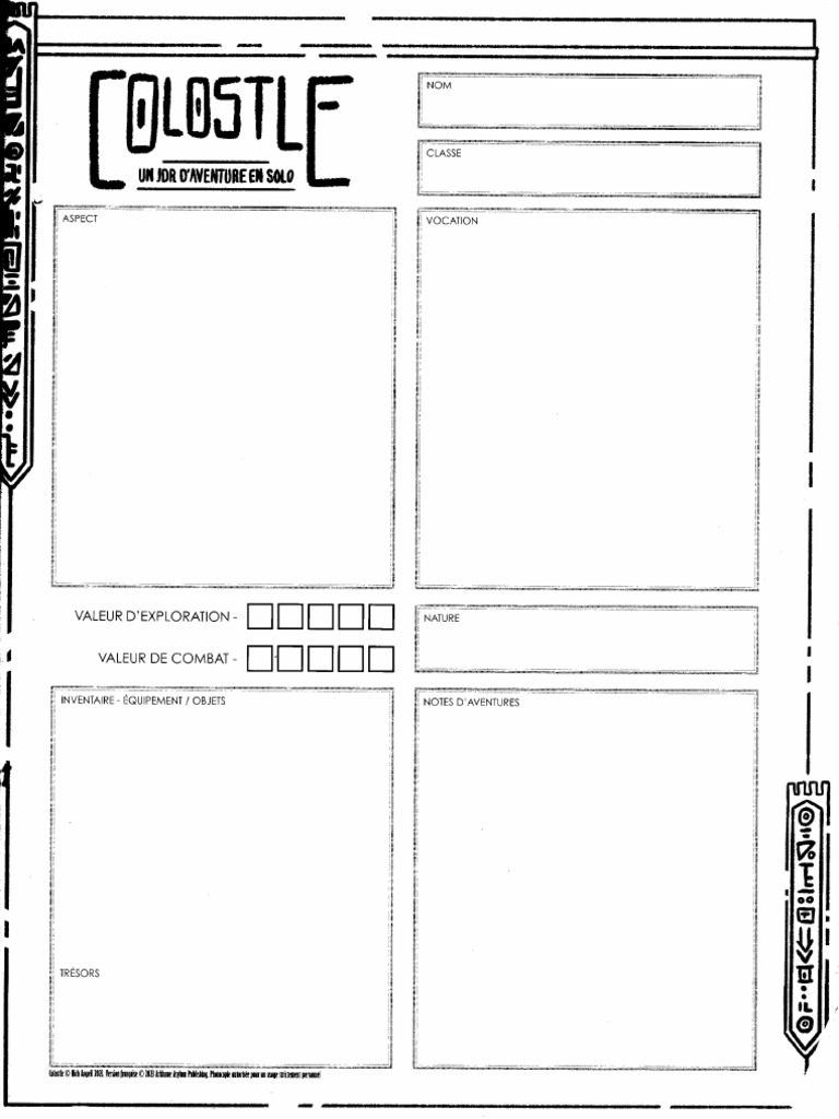 Fiche perso Colostle | PDF