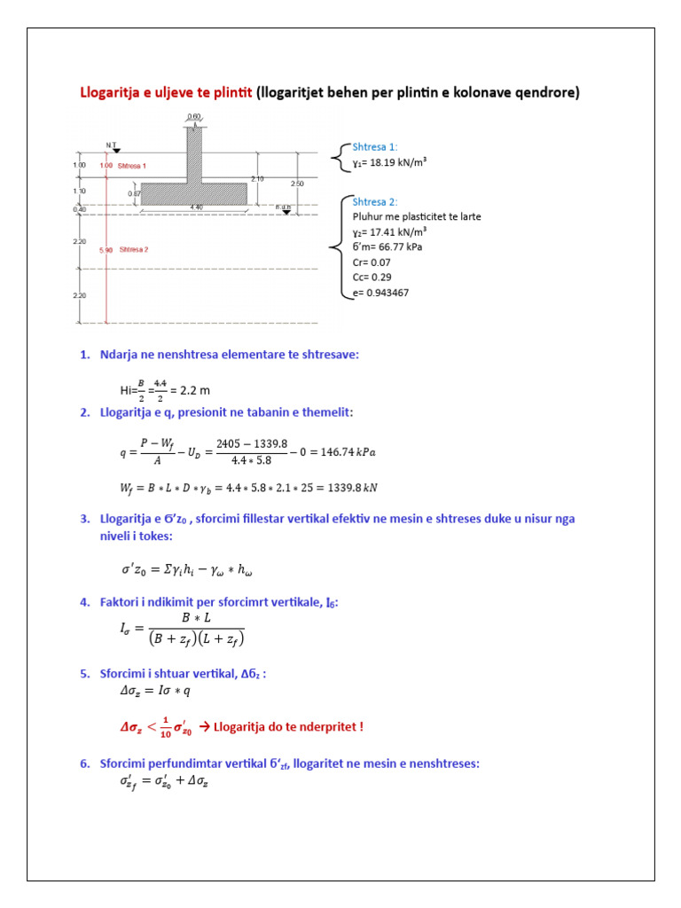 Llogaritja e uljeve te plintit (1) | PDF