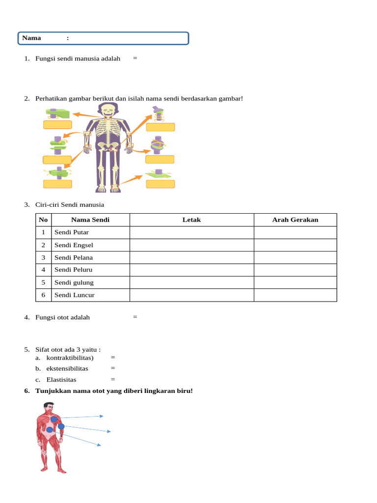 LKPD Sendi, Otot Dan Saraf | PDF