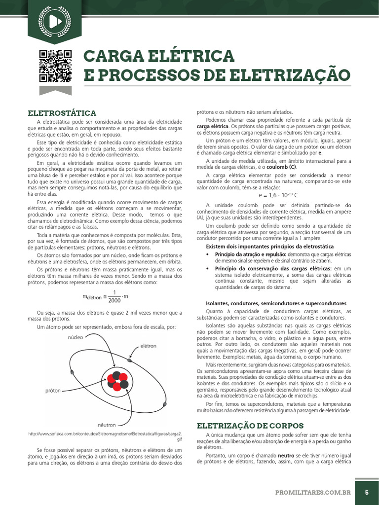 carga-eletrica-e-processos-de-eletrizacao | PDF | Carga elétrica ...