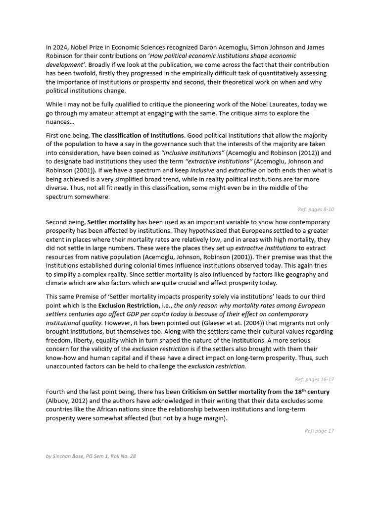 AJR Assignment | PDF | Economies