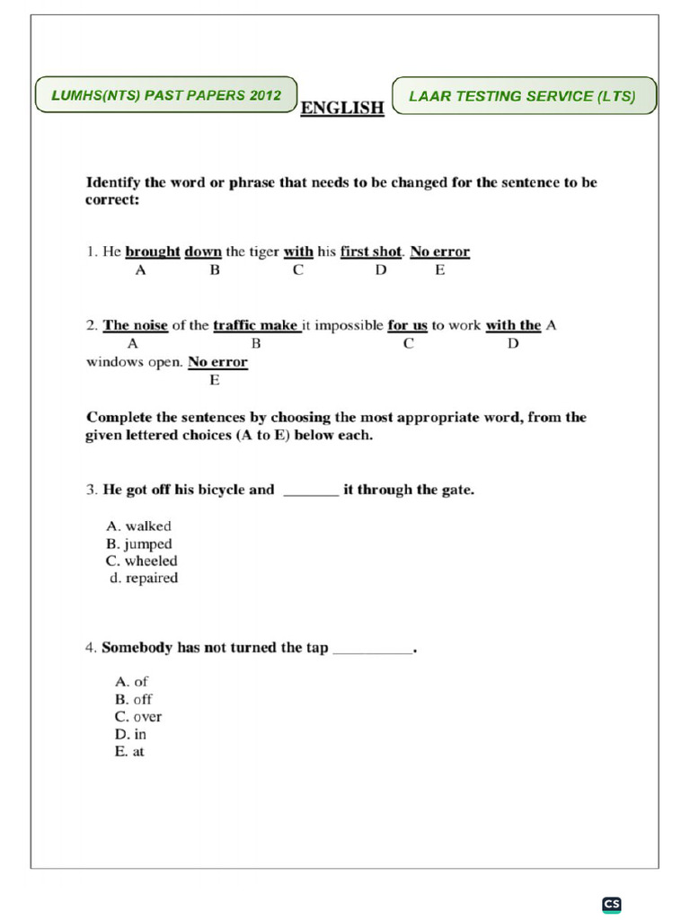 2012 Lumhs (Nts + Key) | PDF