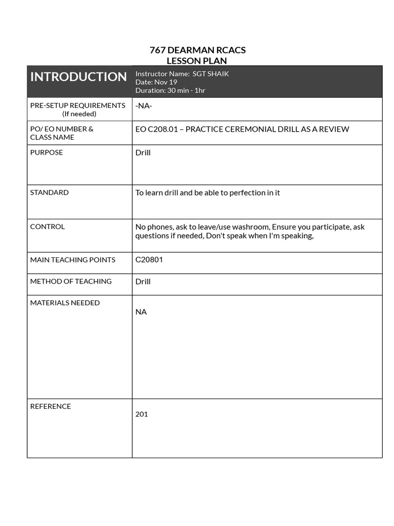 Lesson Plan Nov19 | PDF