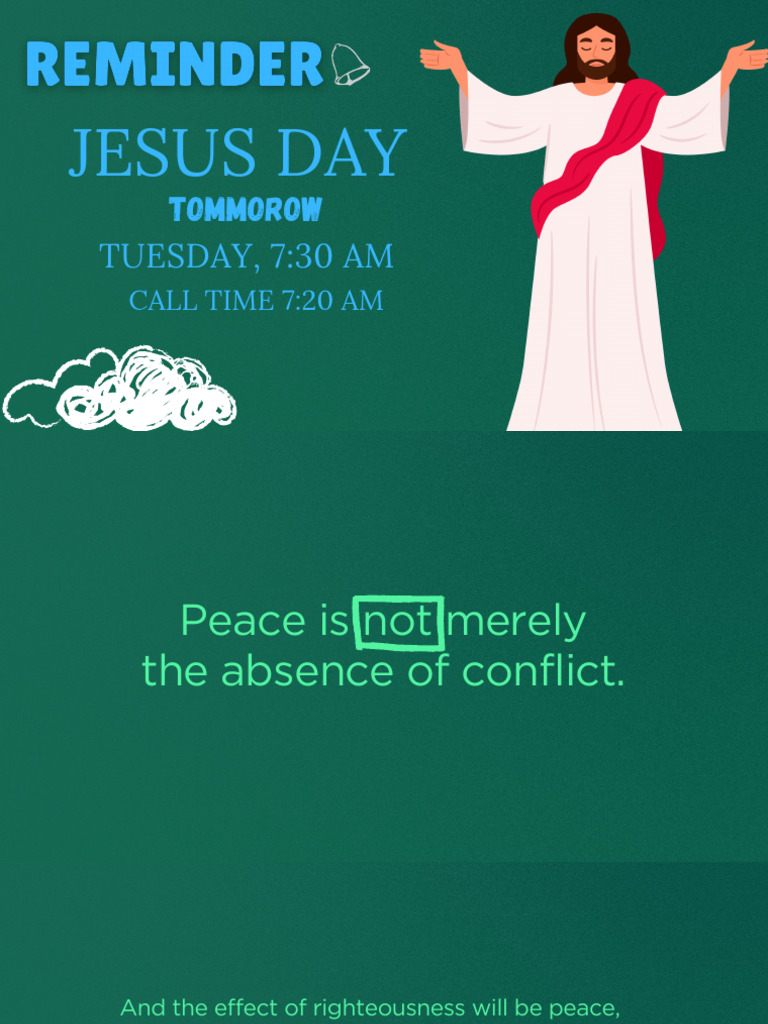Green Simple Textured Peace Sermon Church Presentation | PDF
