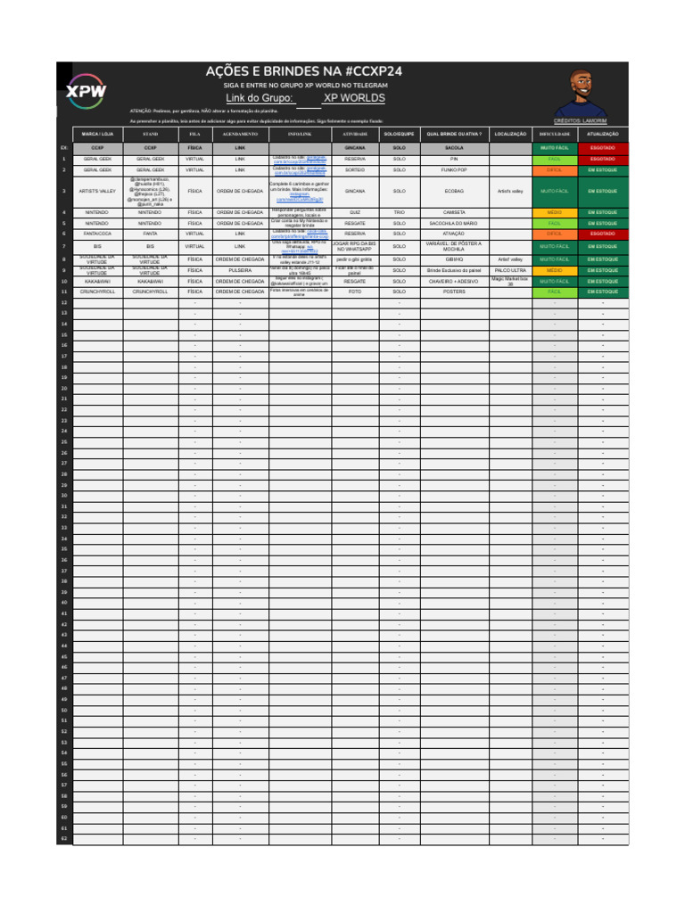 Brindes CCXP | PDF | Videogames | Editores de jogos de videogame