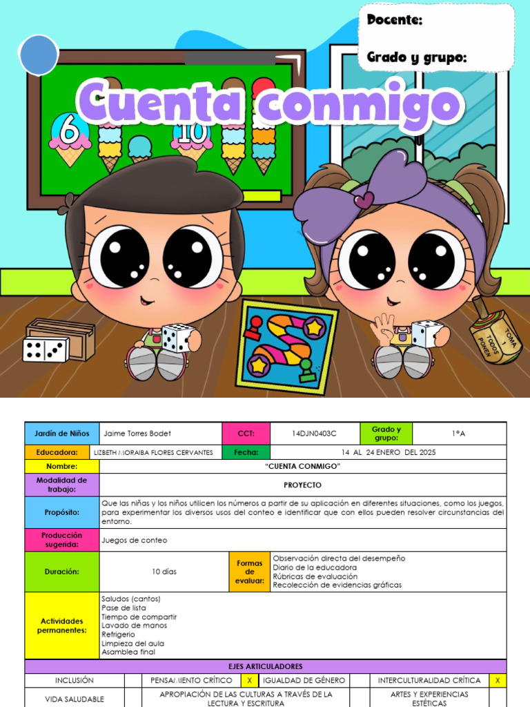Proyecto "Cuenta Conmigo" en Preescolar | PDF | Pensamiento | Educación ...