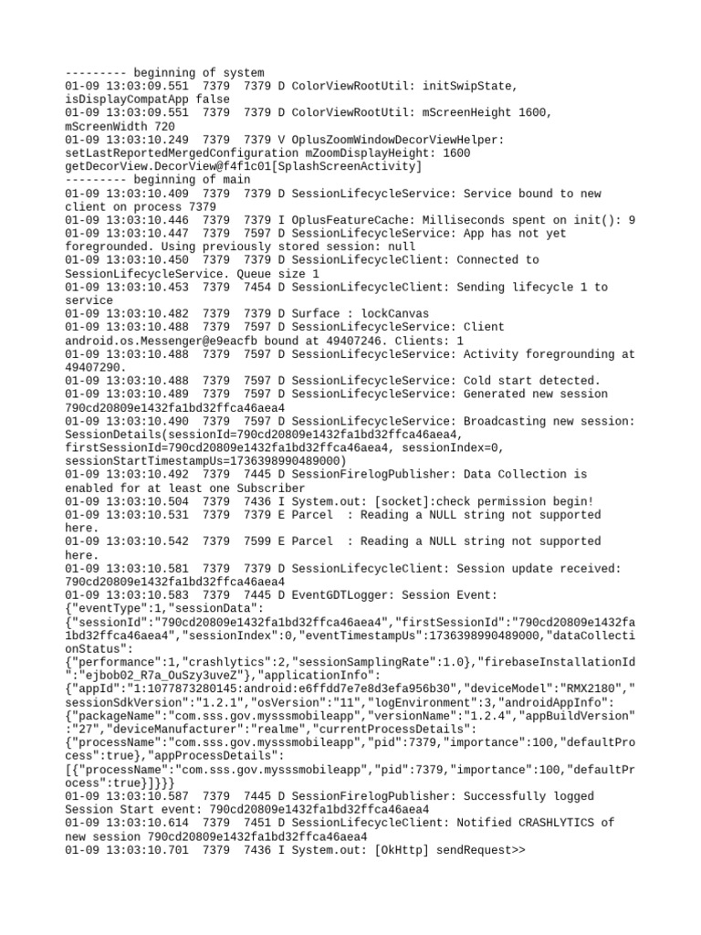 Android Session Lifecycle Logs | PDF | Computing | Software