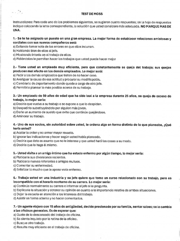 Test de Moss | PDF