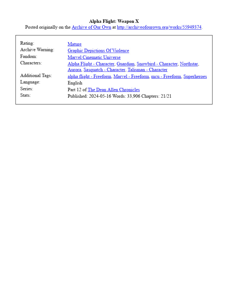 Alpha Flight Weapon X | PDF