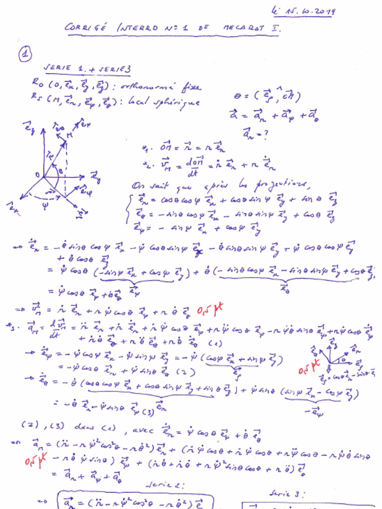 Corrigé Interro N°1 - Mecarat 1 - 2018-2019-1 | PDF