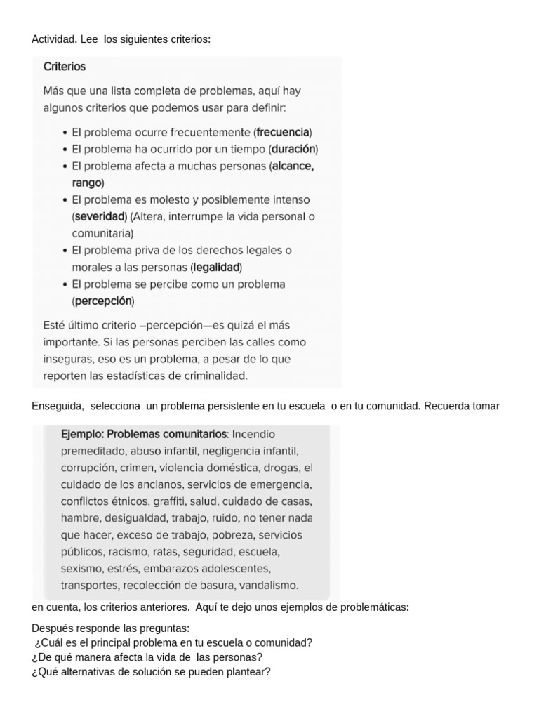 Identificación y Solución de Problemas Comunitarios | PDF