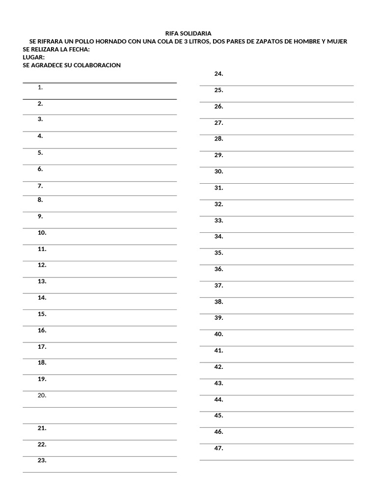 Rifa Solidaria | PDF
