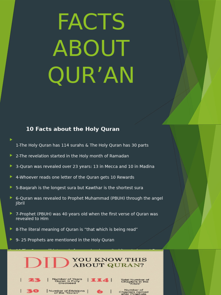 Facts About Quran 1 | PDF | Surah | Quran