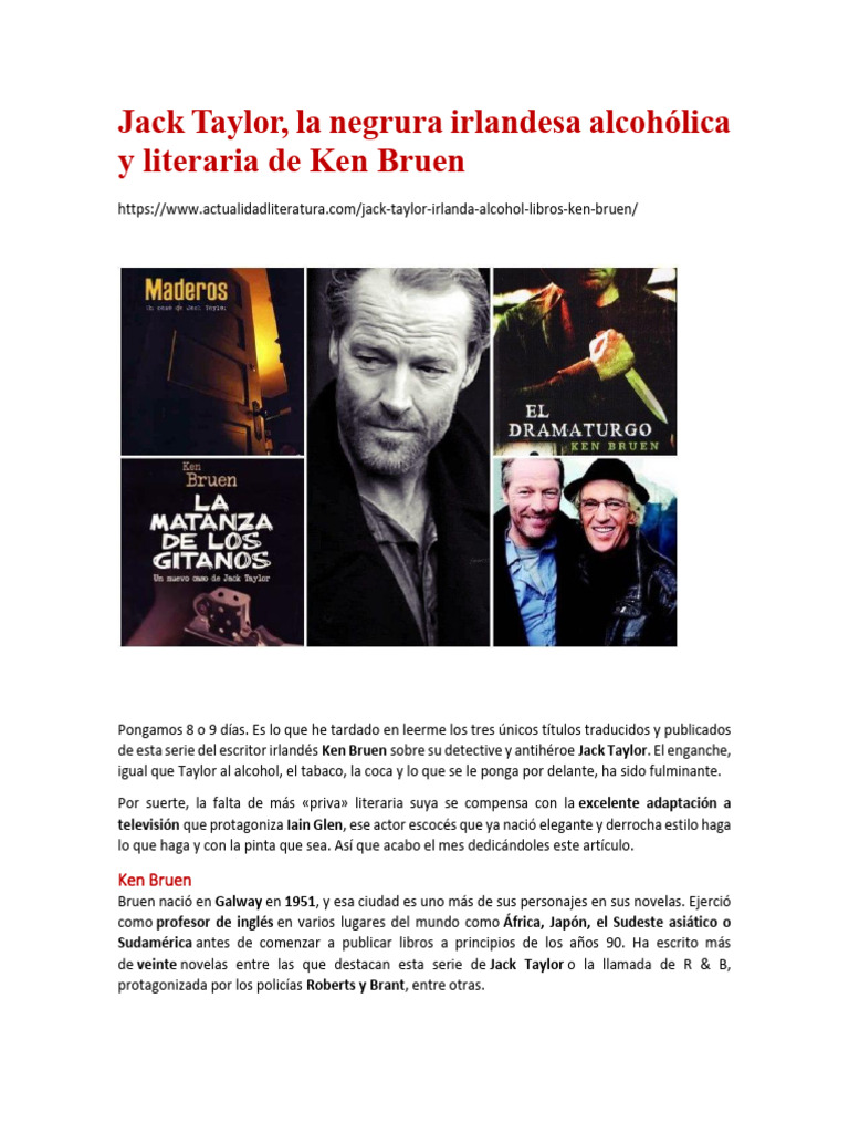 Ken Bruen: El oscuro encanto de Jack Taylor | PDF